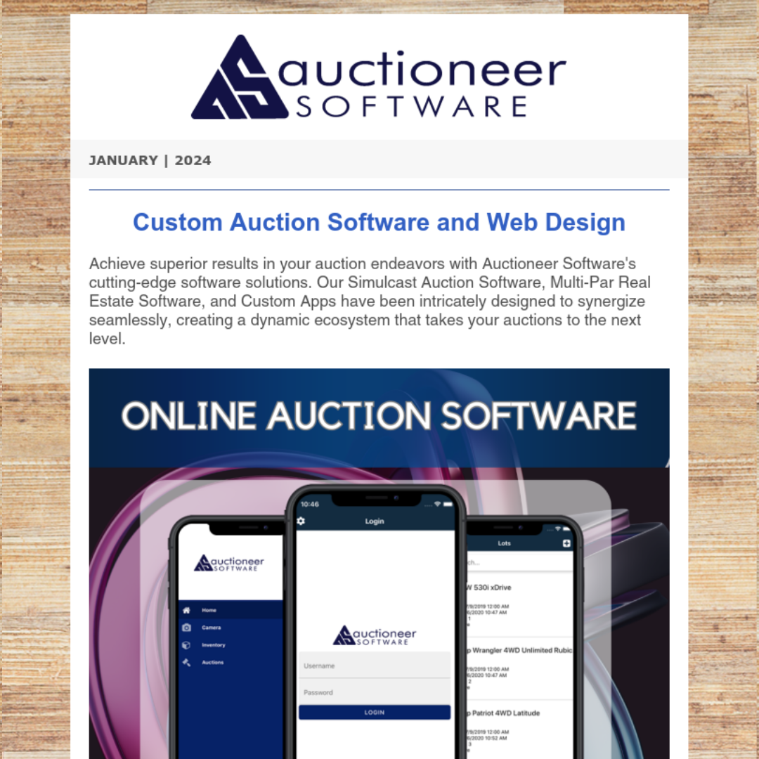 Newsletter | Online Auction Software | Auctioneer | Grand Rapids
